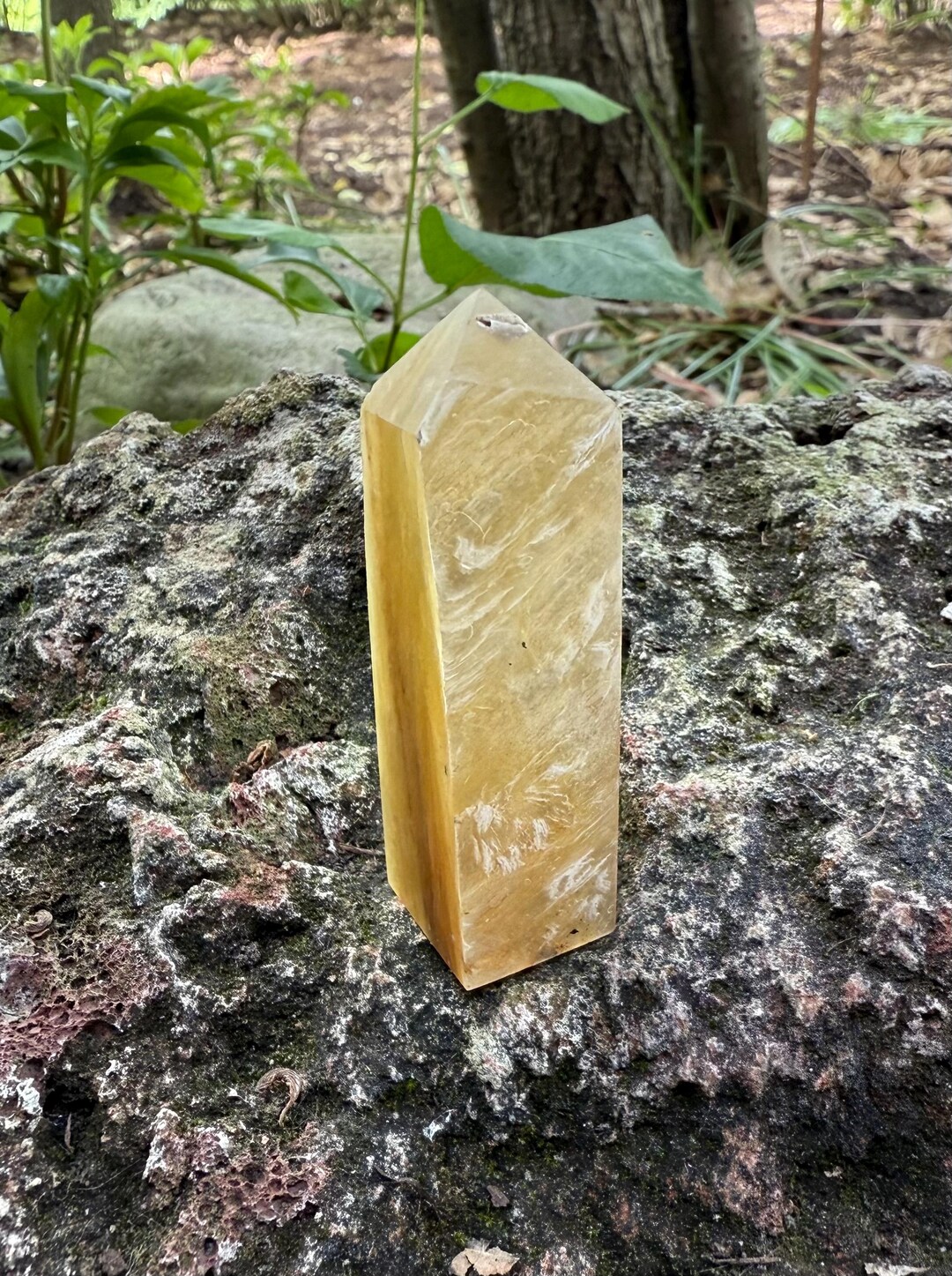 Golden Mica Standing Tower, Polished, Calming, Protective, Brazil, 55. ...