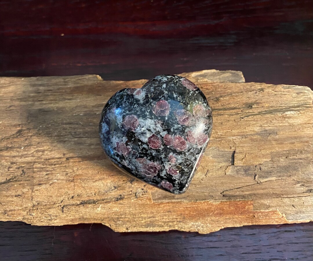 Heart Shaped Ruby Spinel in Matrix Polished Palm Stone - Etsy