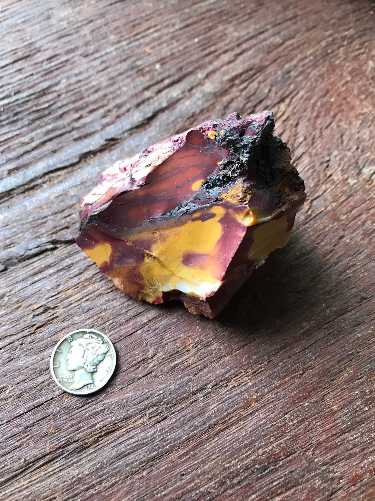 Raw Mookaite Jasper Palm Stone, 110.9 Grams, Australia, CR5331