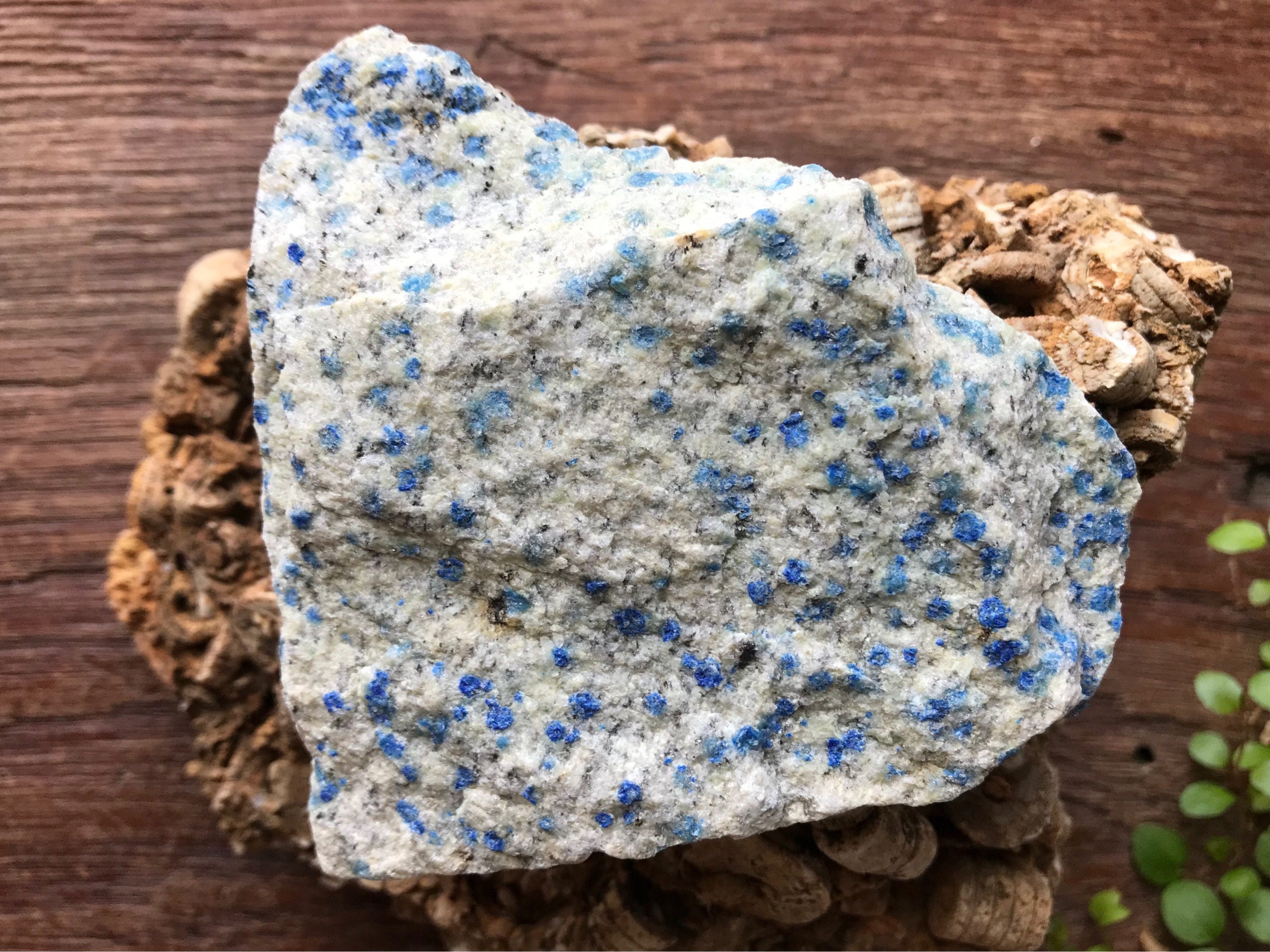 K2 Stone, Raw Azurite in Granite, Standing, K2 Mountain, Pakistan, 234. ...