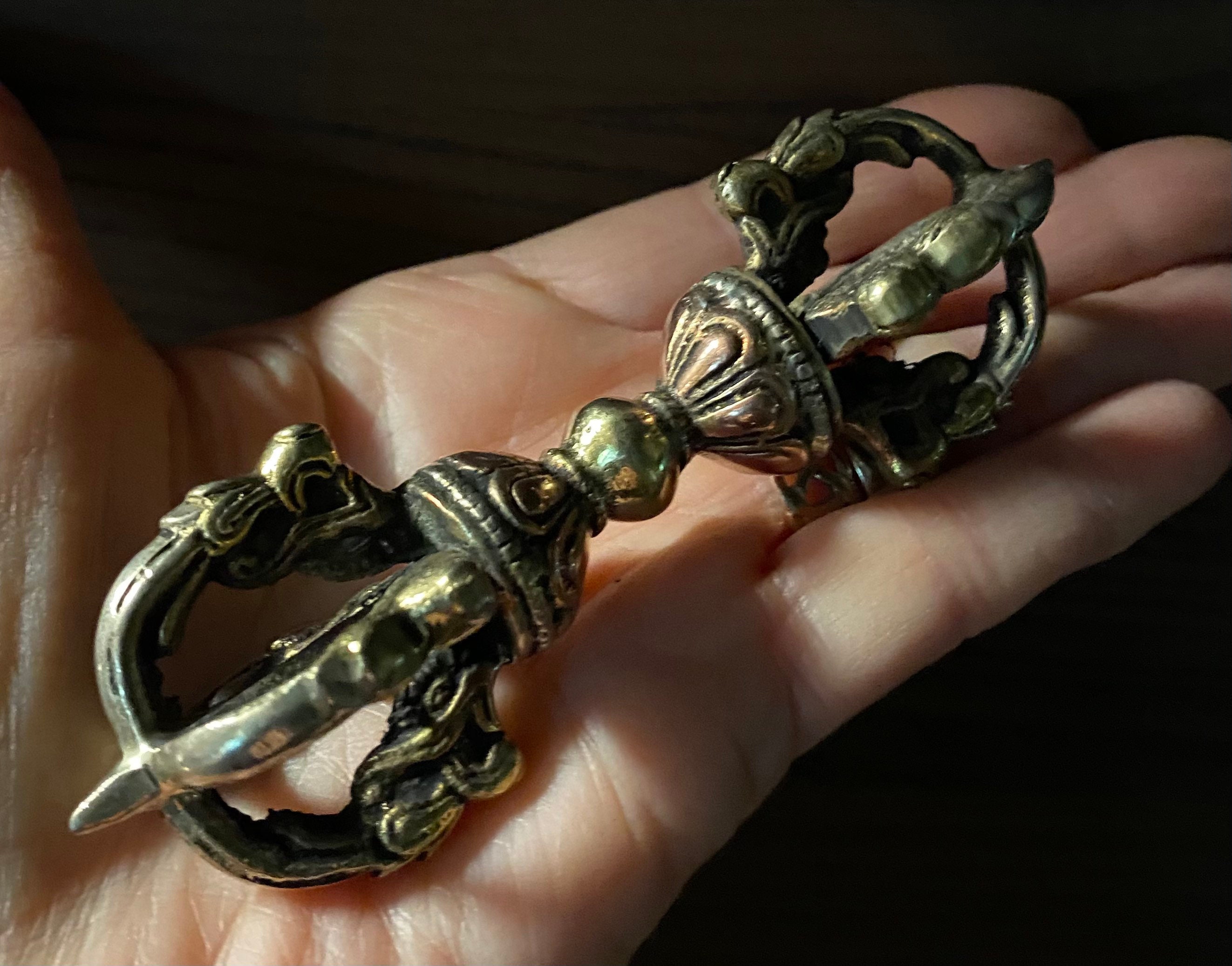 Tibetan Vajra, Copper and Brass Ghanta, Dorje, 4.5” L, Nepal