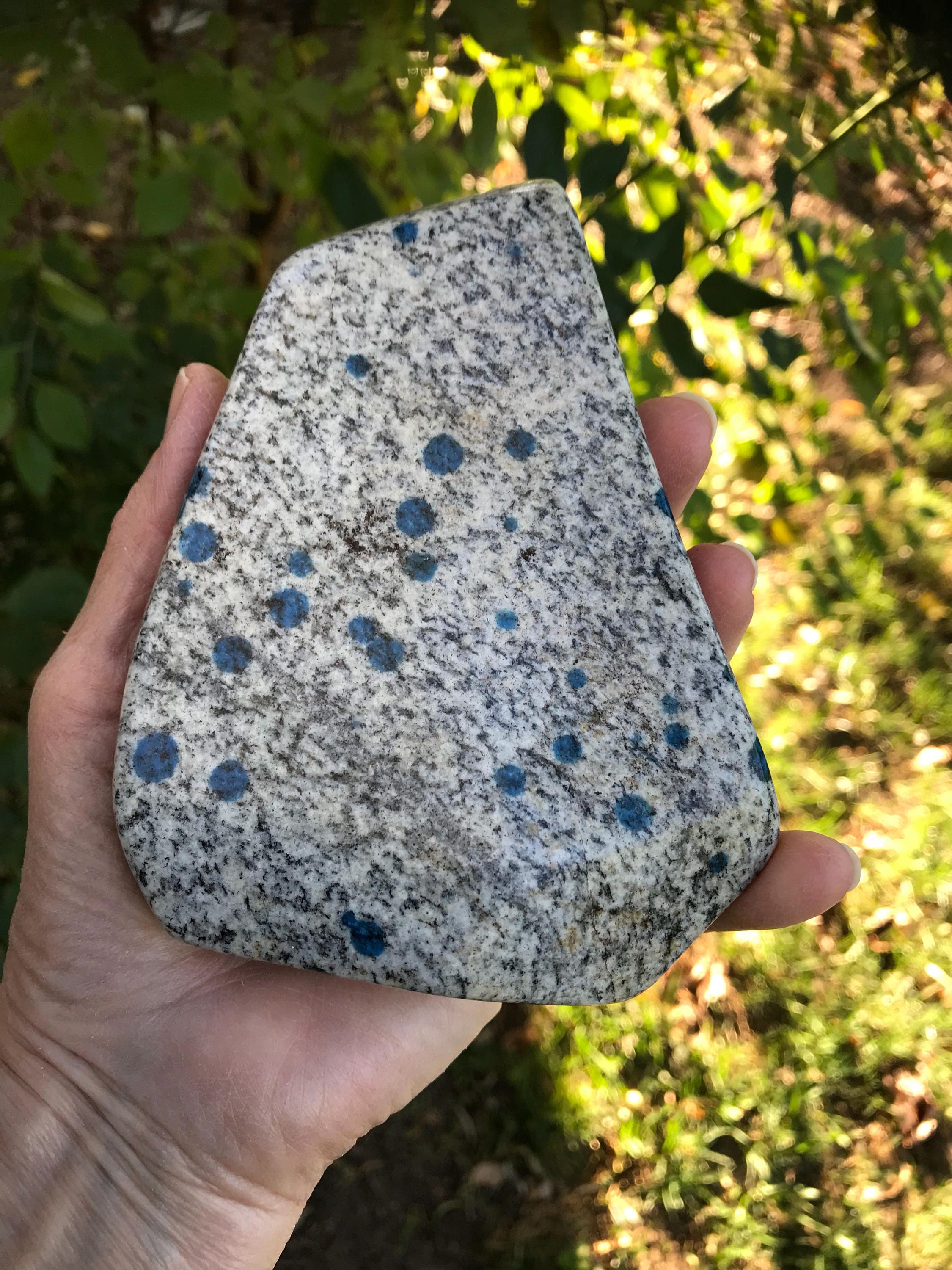 K2 Stone, 1.36 LB, Large, Self-Standing, Azurite in Granite, K2 ...