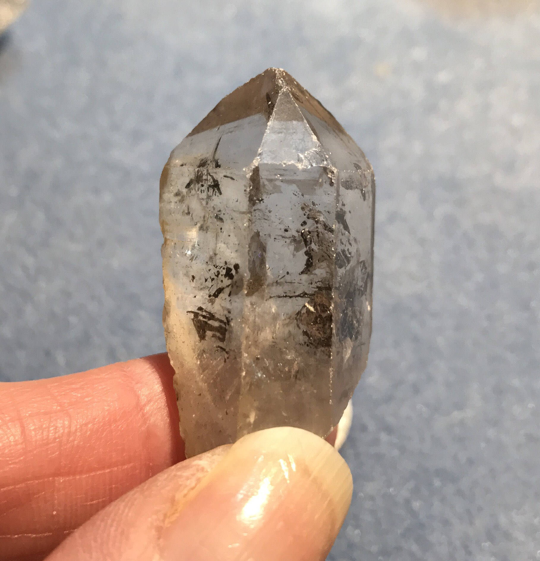 Raw Tibetan Quartz, OM Energies, Carbon and Mica Inclusions, Mine Rough ...