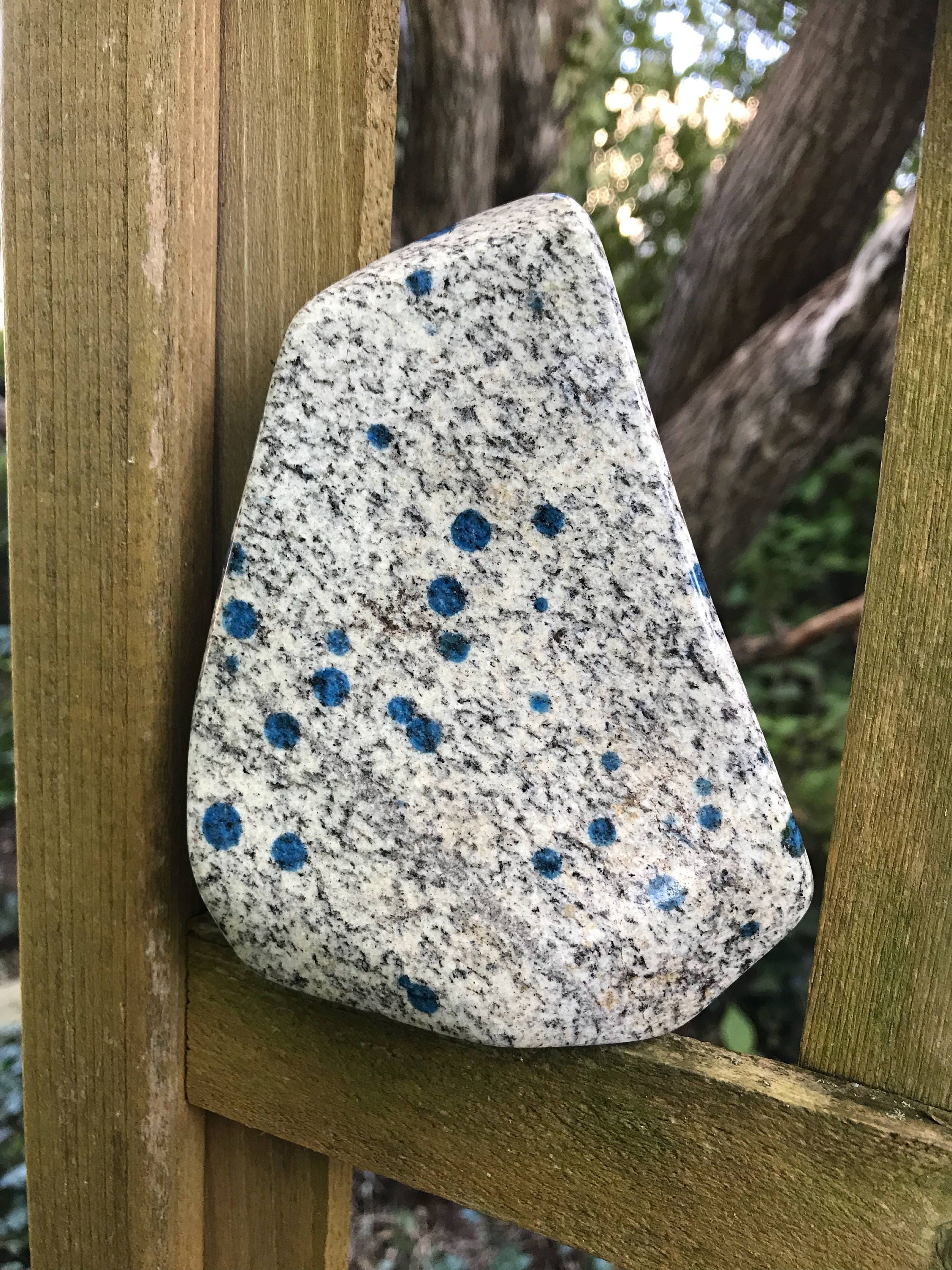 K2 Stone, 1.36 LB, Large, Self-Standing, Azurite in Granite, K2 ...