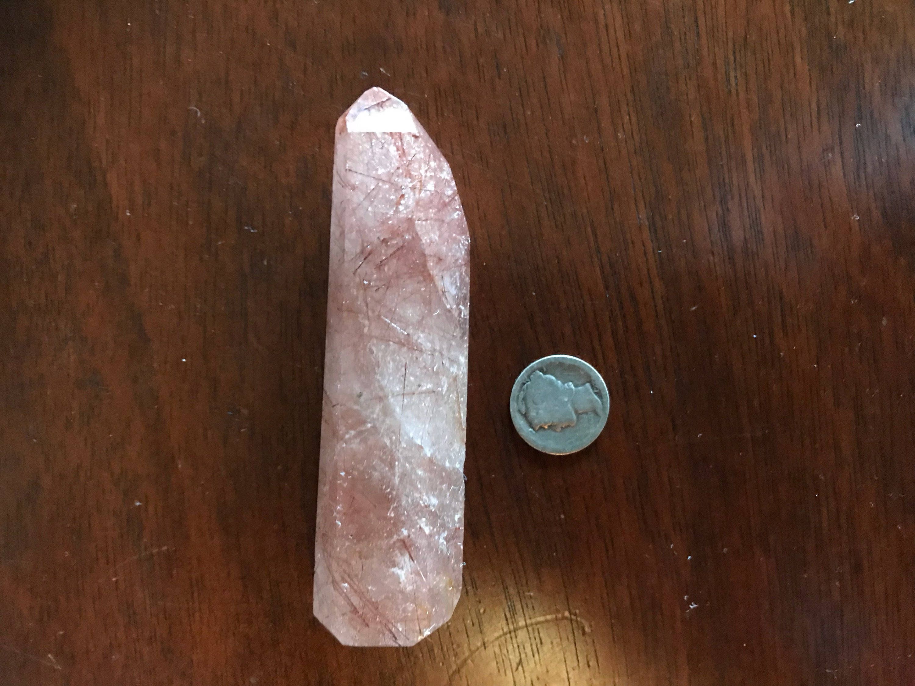 STANDING Red Needle Rutile Included Phantom Quartz, Polished, Rainbows ...