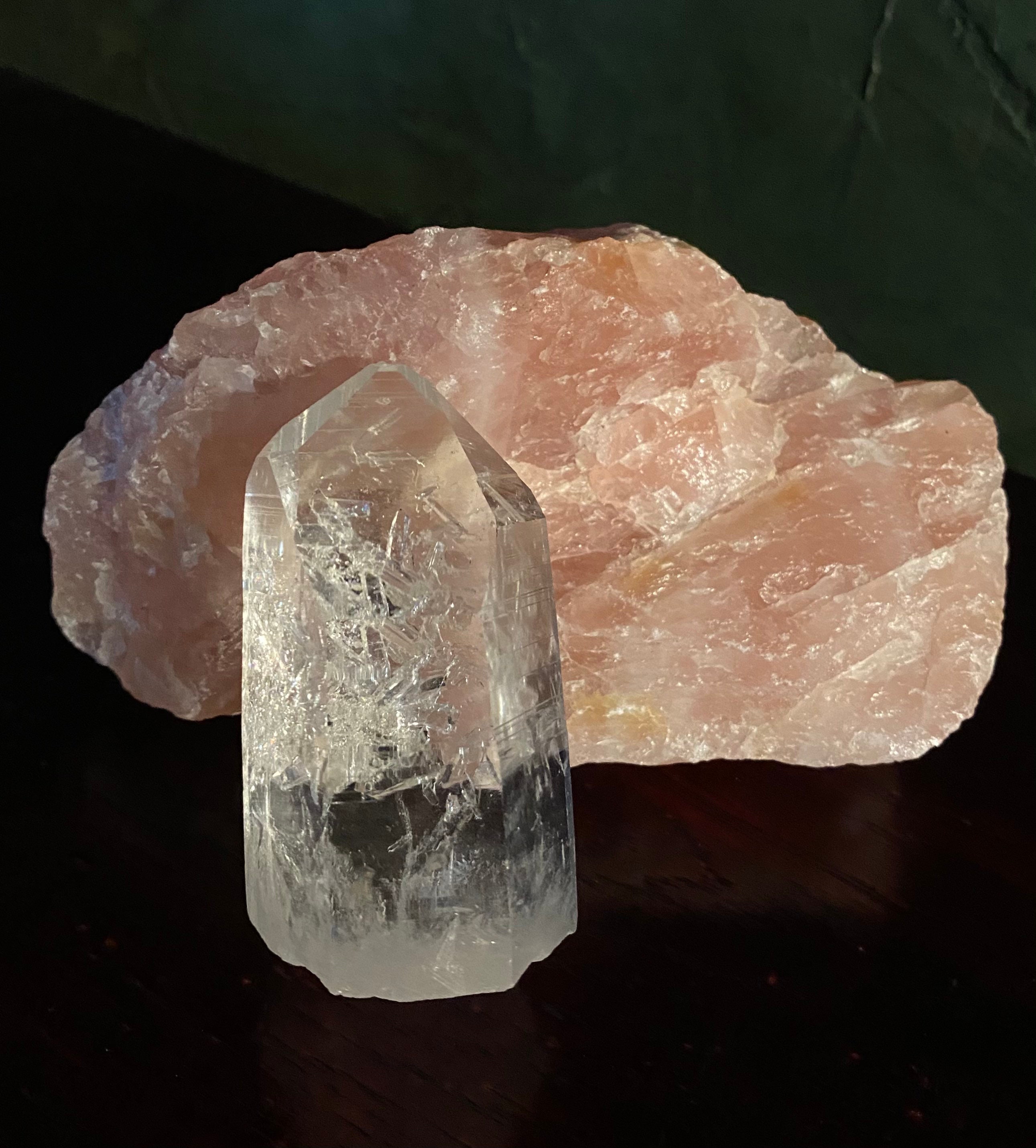 Quartz Point, Raw, Water Clear, Keyed Base, Barnacles, Mine Fresh, 112. ...