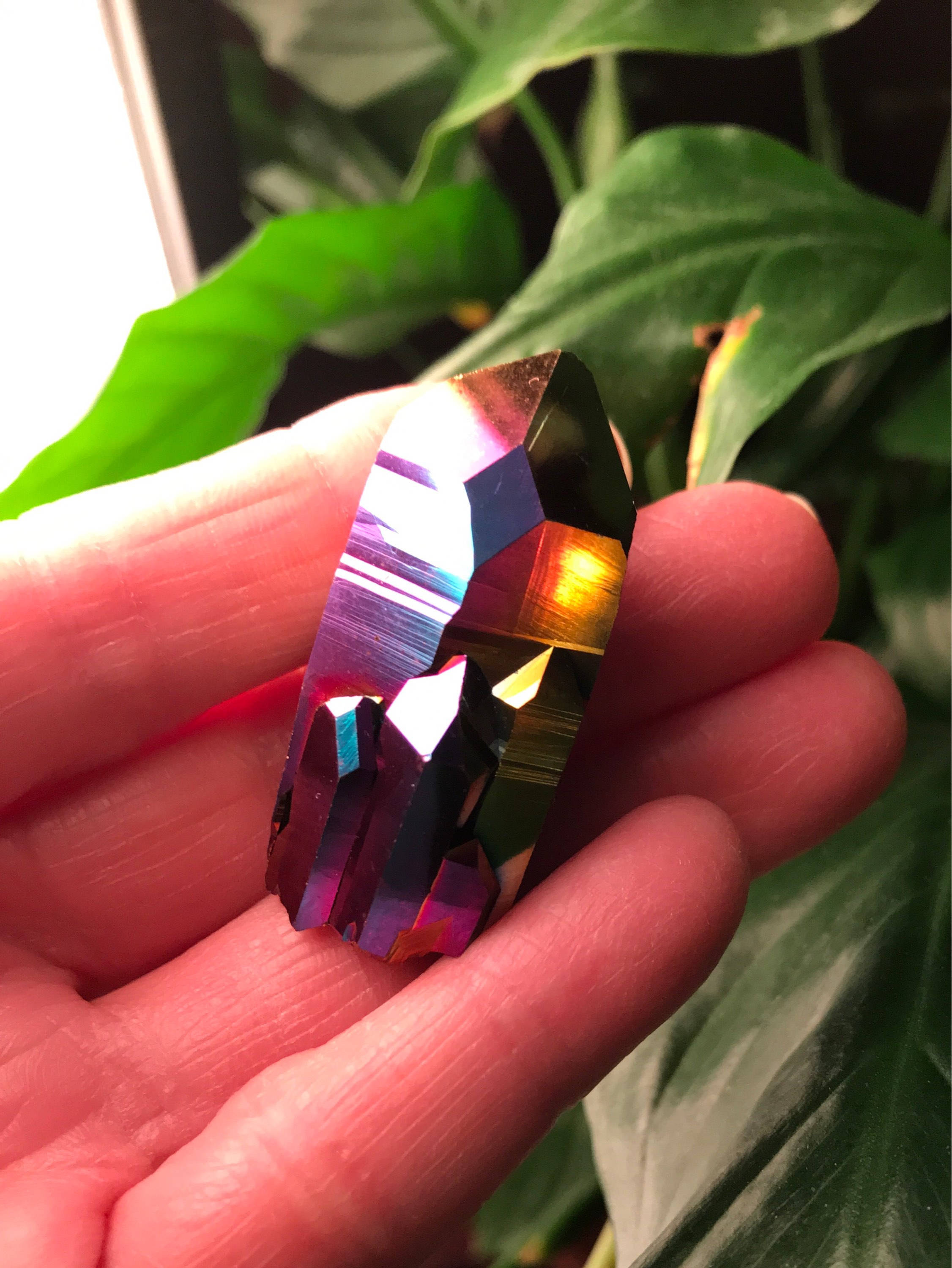 Titanium Aura Quartz Crystal, Bridge Crystals, Multiple Time Link ...