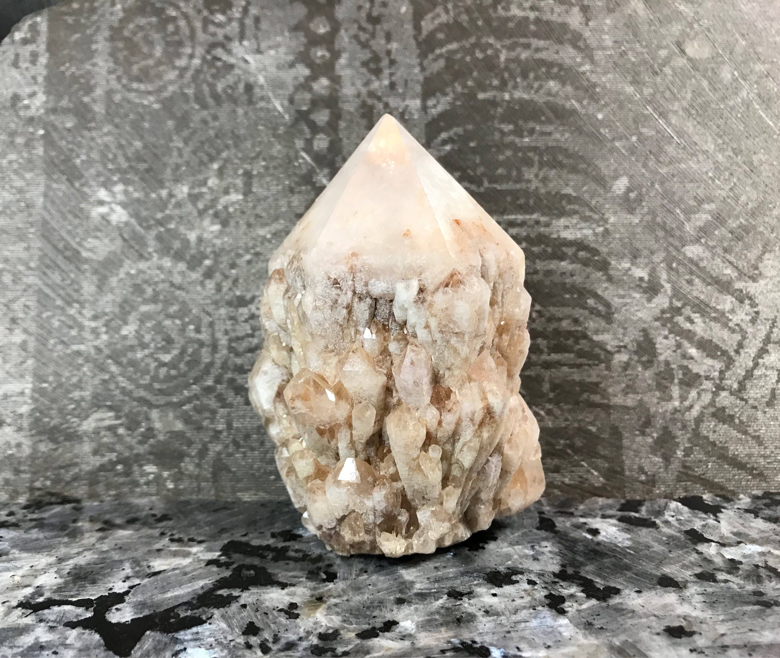Candle Quartz, Cathedral Quartz, Raw, Elesitated, Veils, Hematite ...