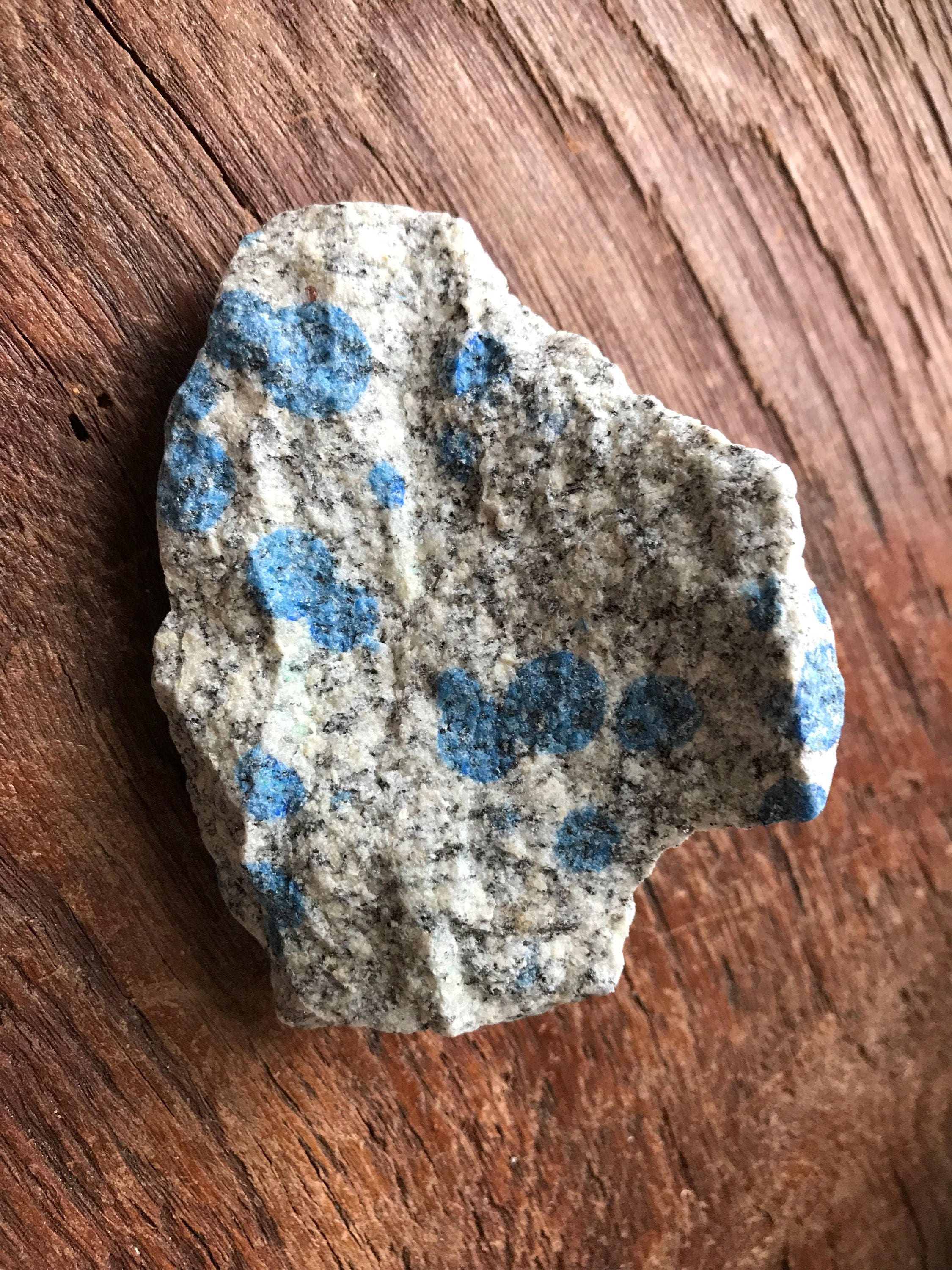 K2 Stone, Raw Azurite in Granite, K2 Mountain, Pakistan, 128.6 Grams ...