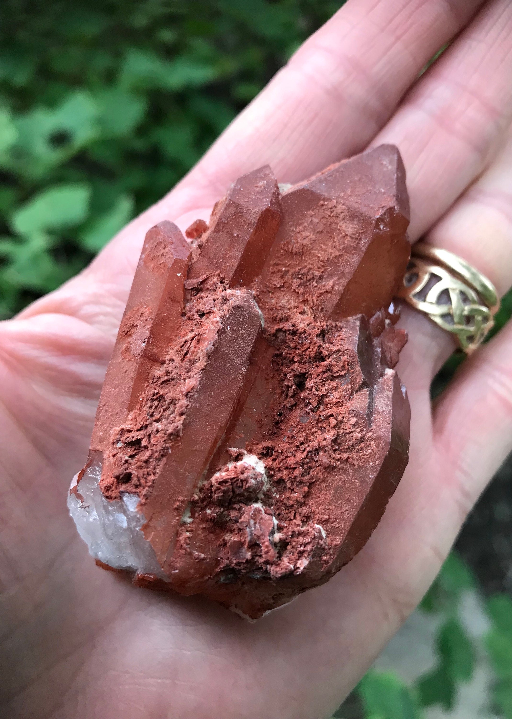 RED DRAGON Quartz Cluster, Raw, Red Hematite Coated, Morocco, 87.0 ...