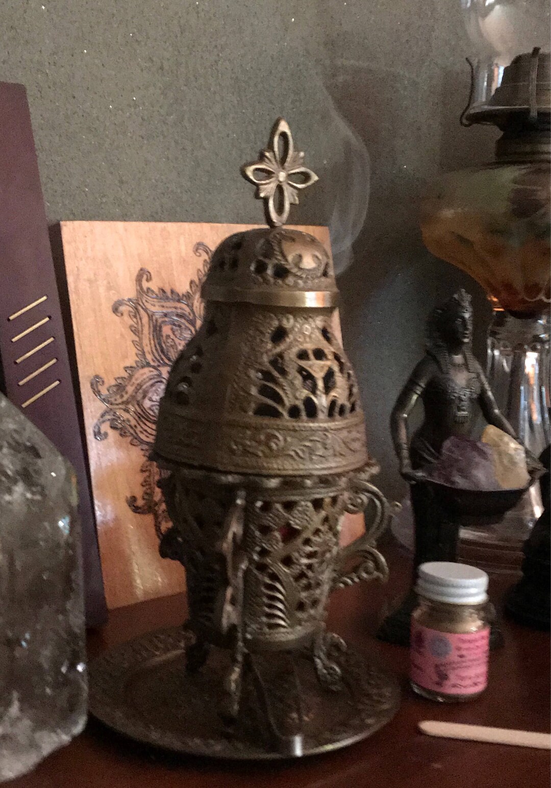 Temple Incense Burner 4 Piece Solid Brass, With or Without Resin ...