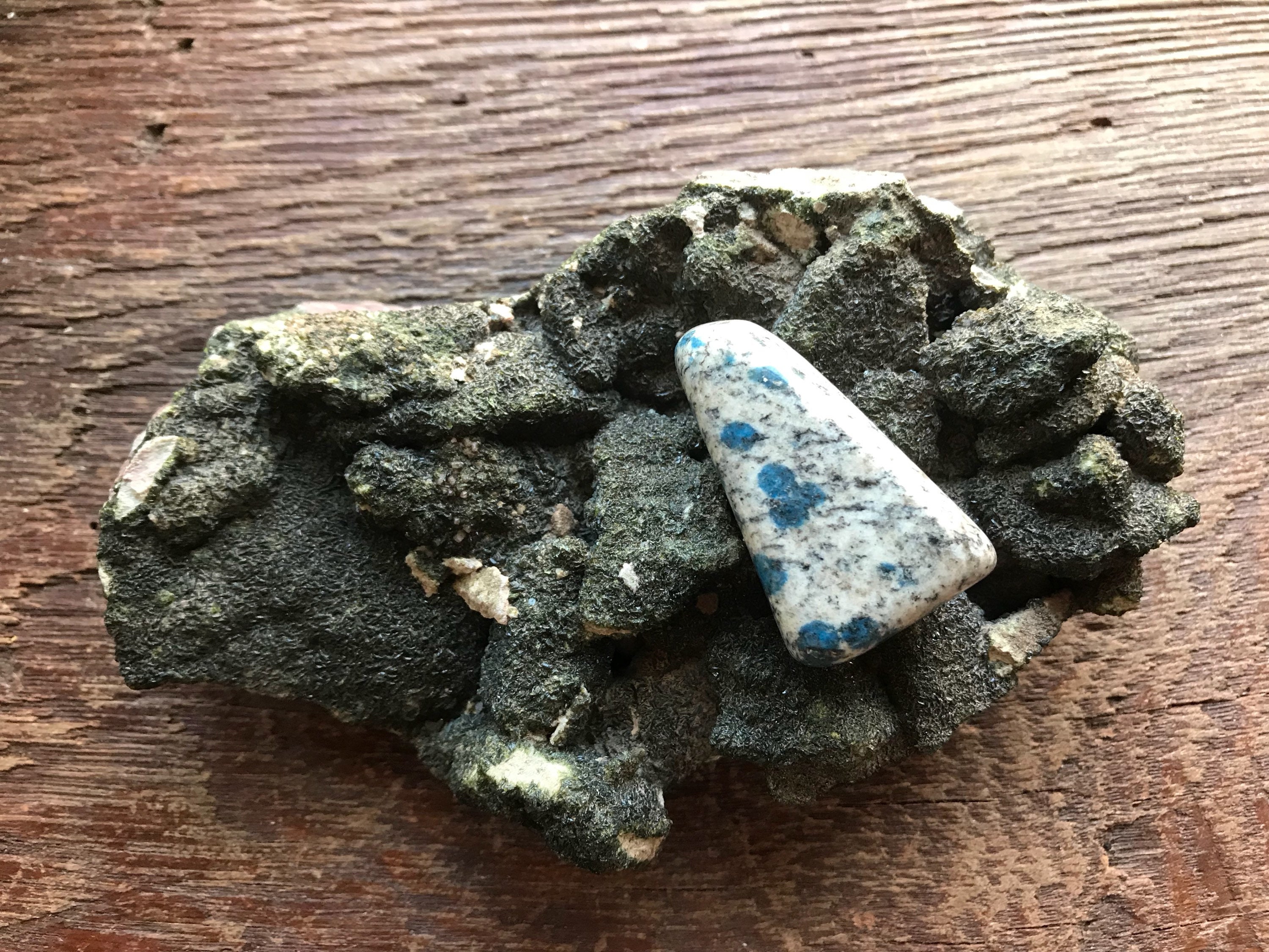 K2 Stone, Azurite in Granite, K2 Mountain, Pakistan, Polished, 26.2 ...