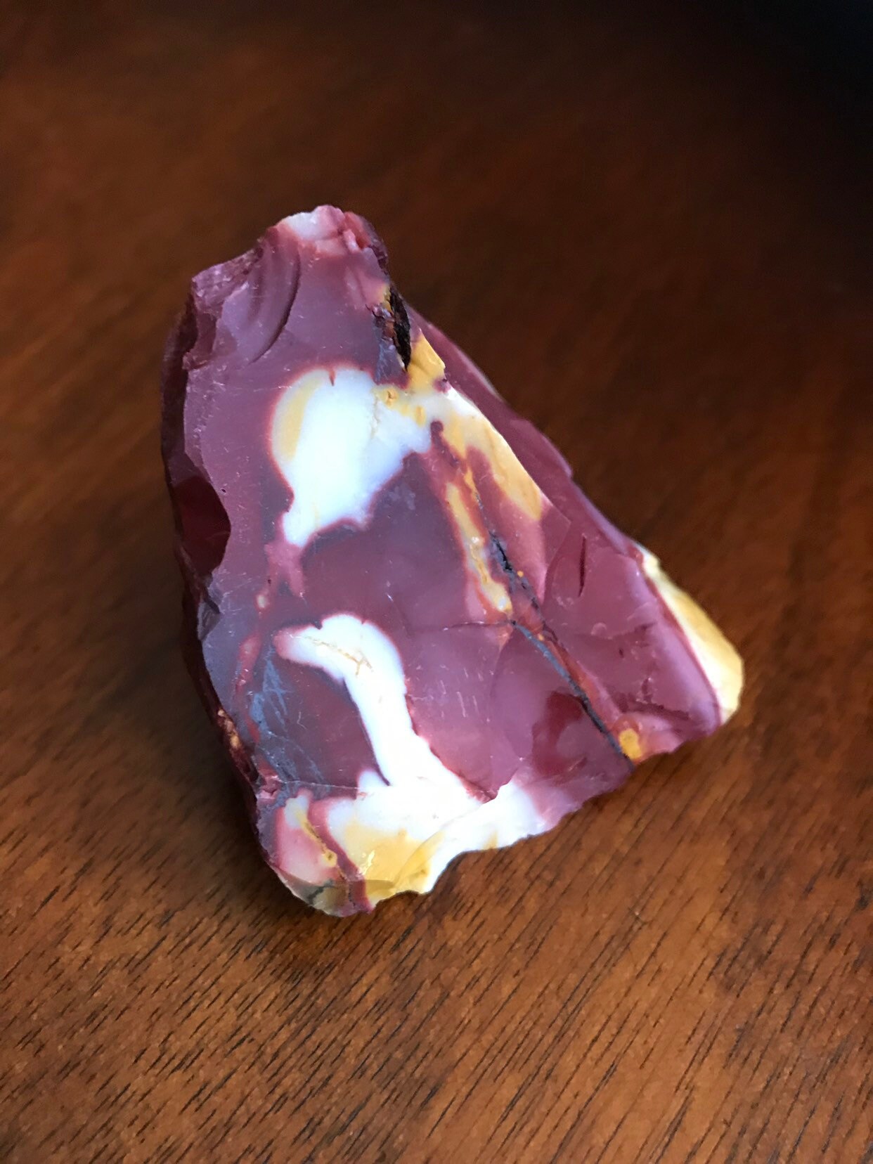 Raw Mookaite Jasper Palm Stone, 147.4 Grams, Australia, CR4884
