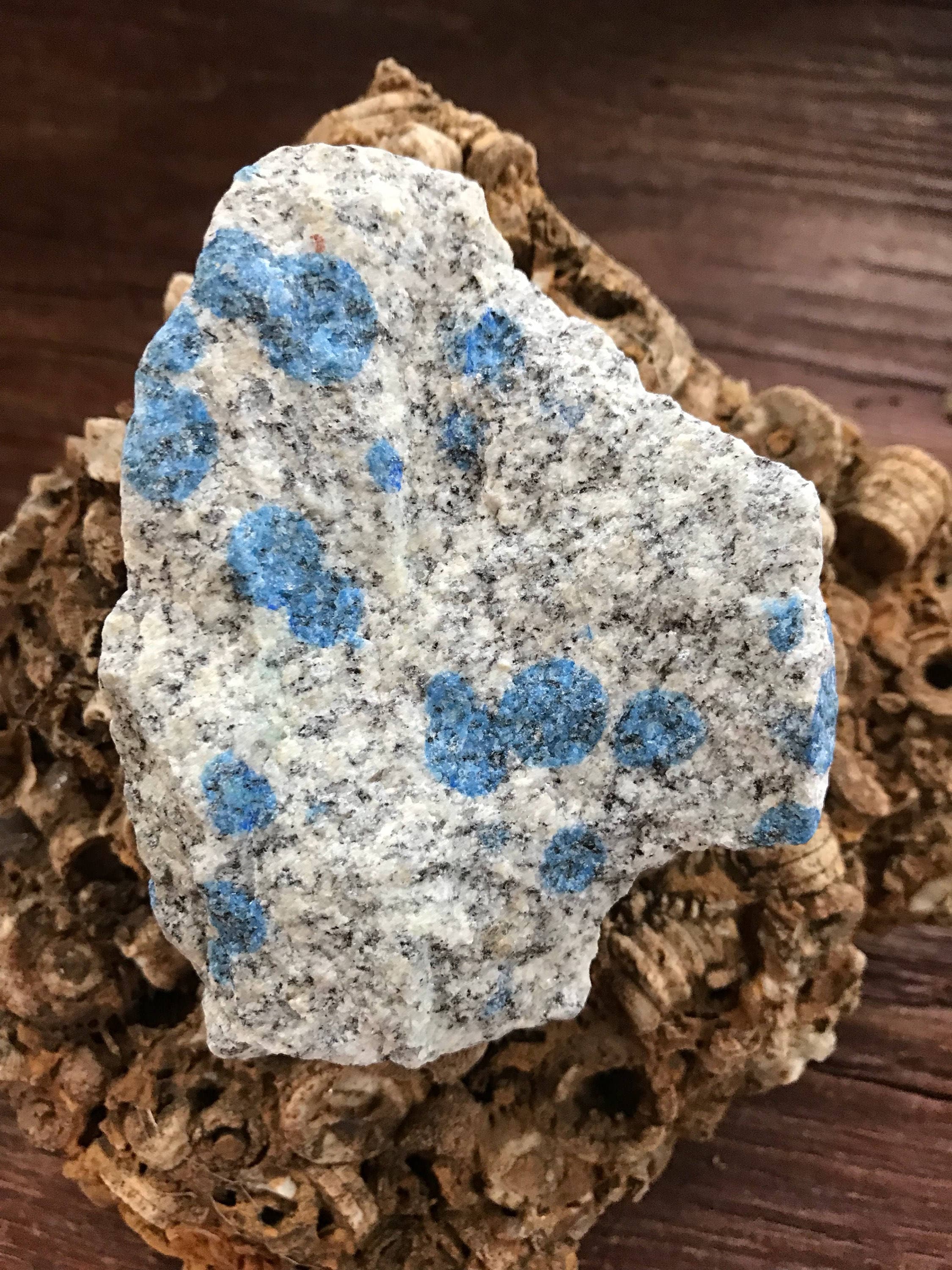 K2 Stone, Raw Azurite in Granite, K2 Mountain, Pakistan, 128.6 Grams ...