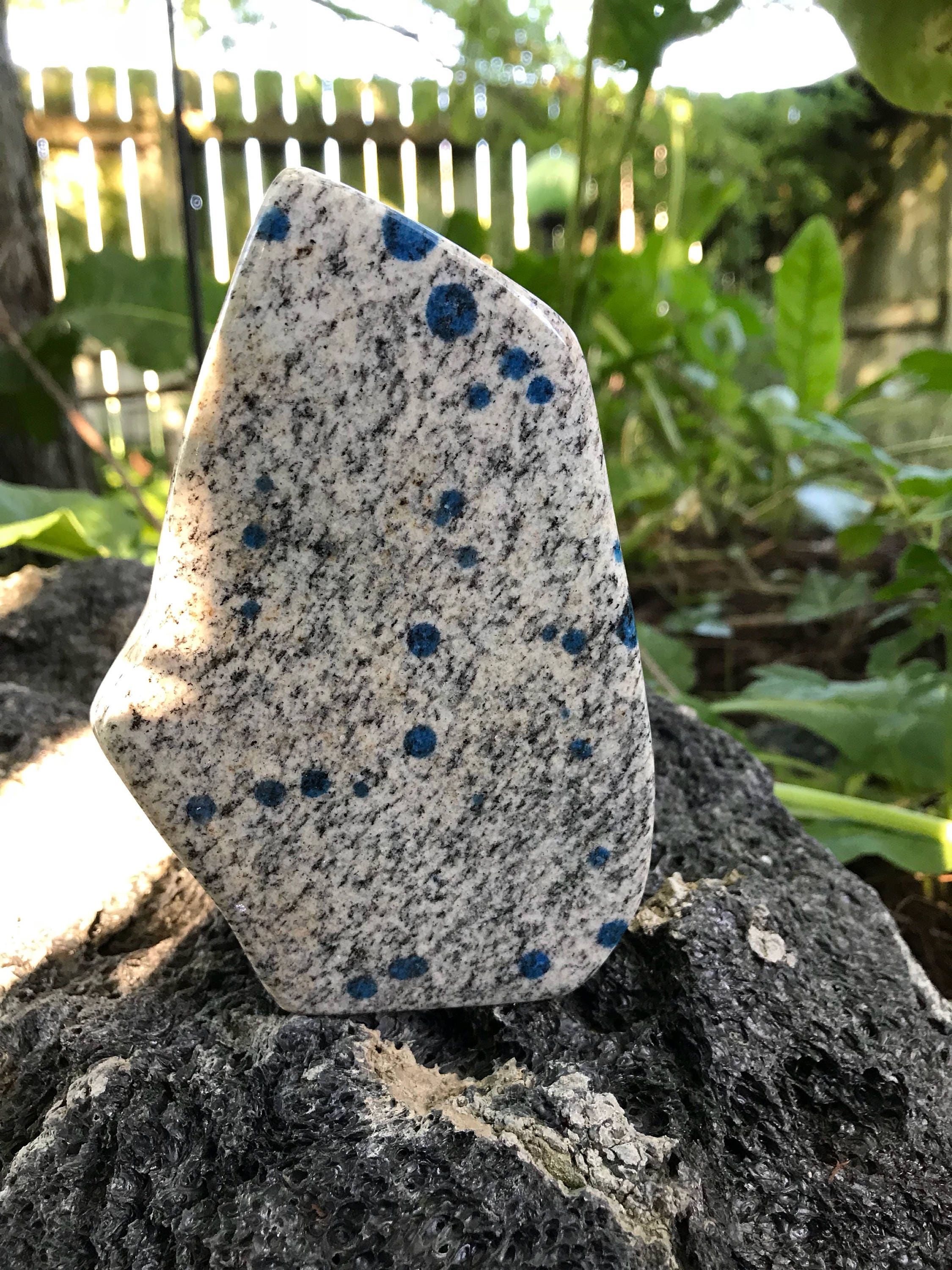 K2 Stone, 1.36 LB, Large, Self-Standing, Azurite in Granite, K2 ...