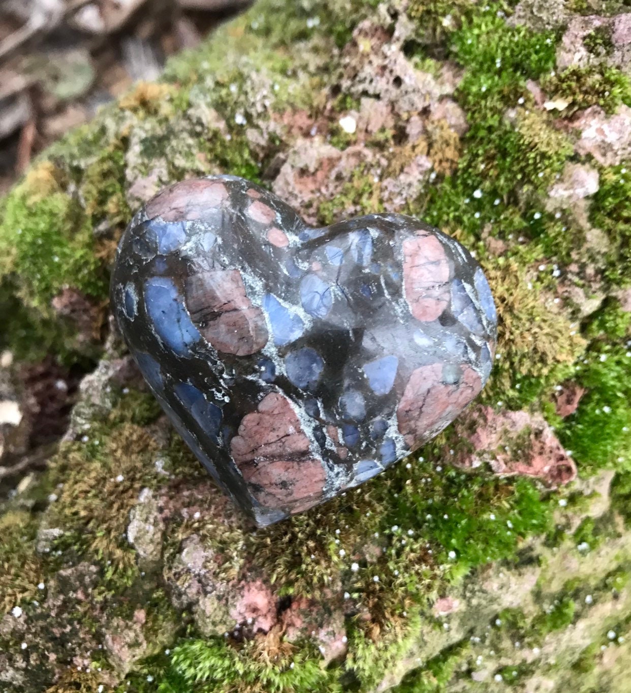 Sold to Betty 2/9* Llanite, Que Sera Stone Heart, Polished, Texas, 47.6 ...