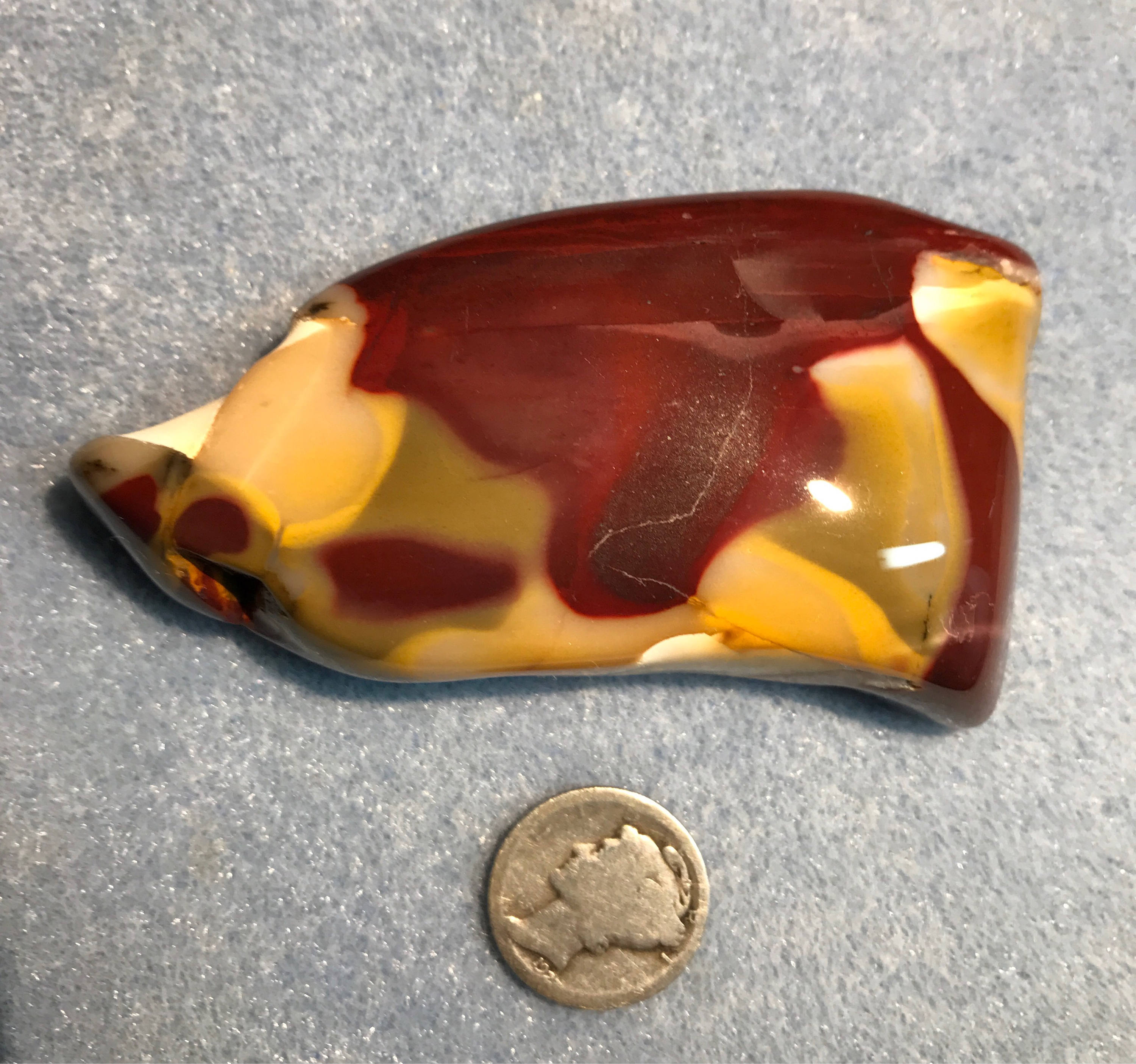 Mookaite Jasper Polished Stone, 67.6 Grams, Australia, CR2052