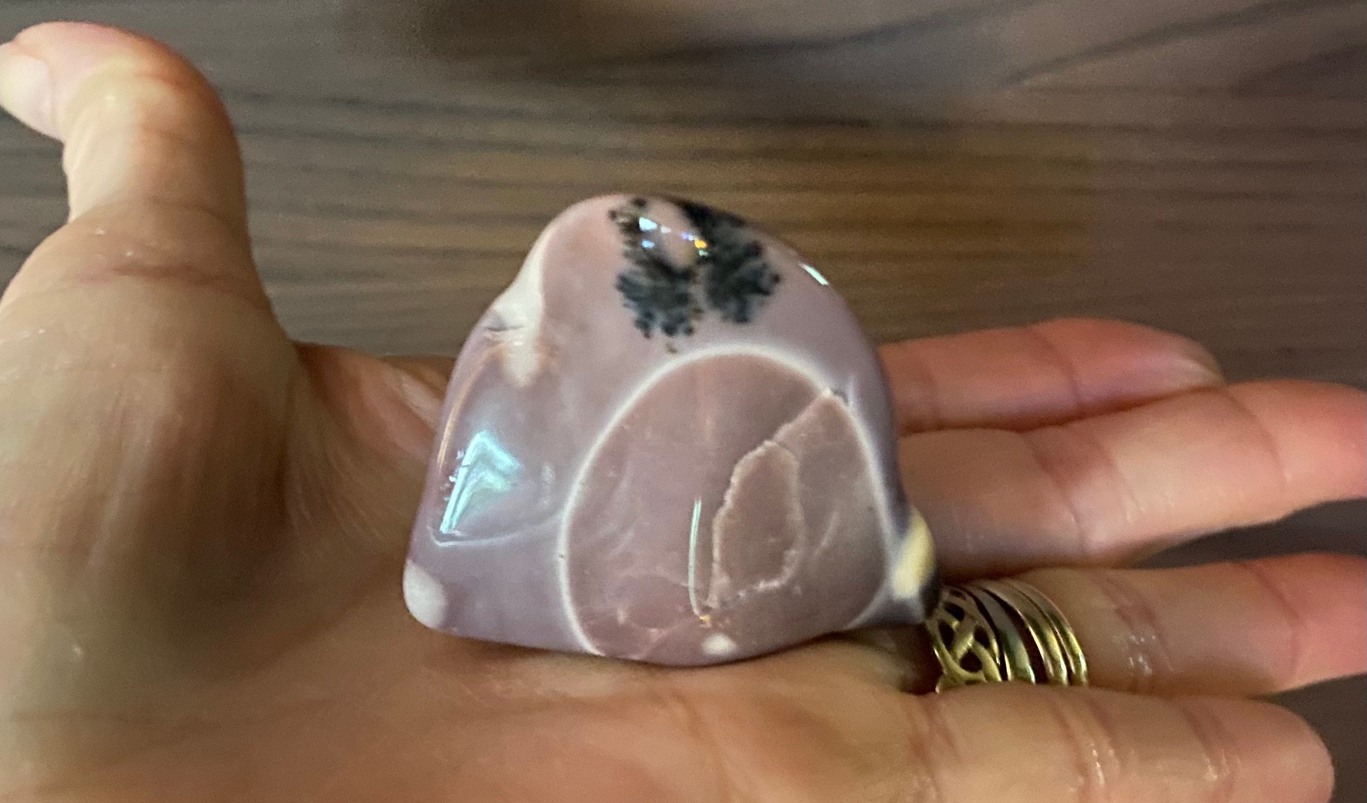Mookaite Jasper Free Form Palm Stone, Purple, Orbicular, Dendritic ...