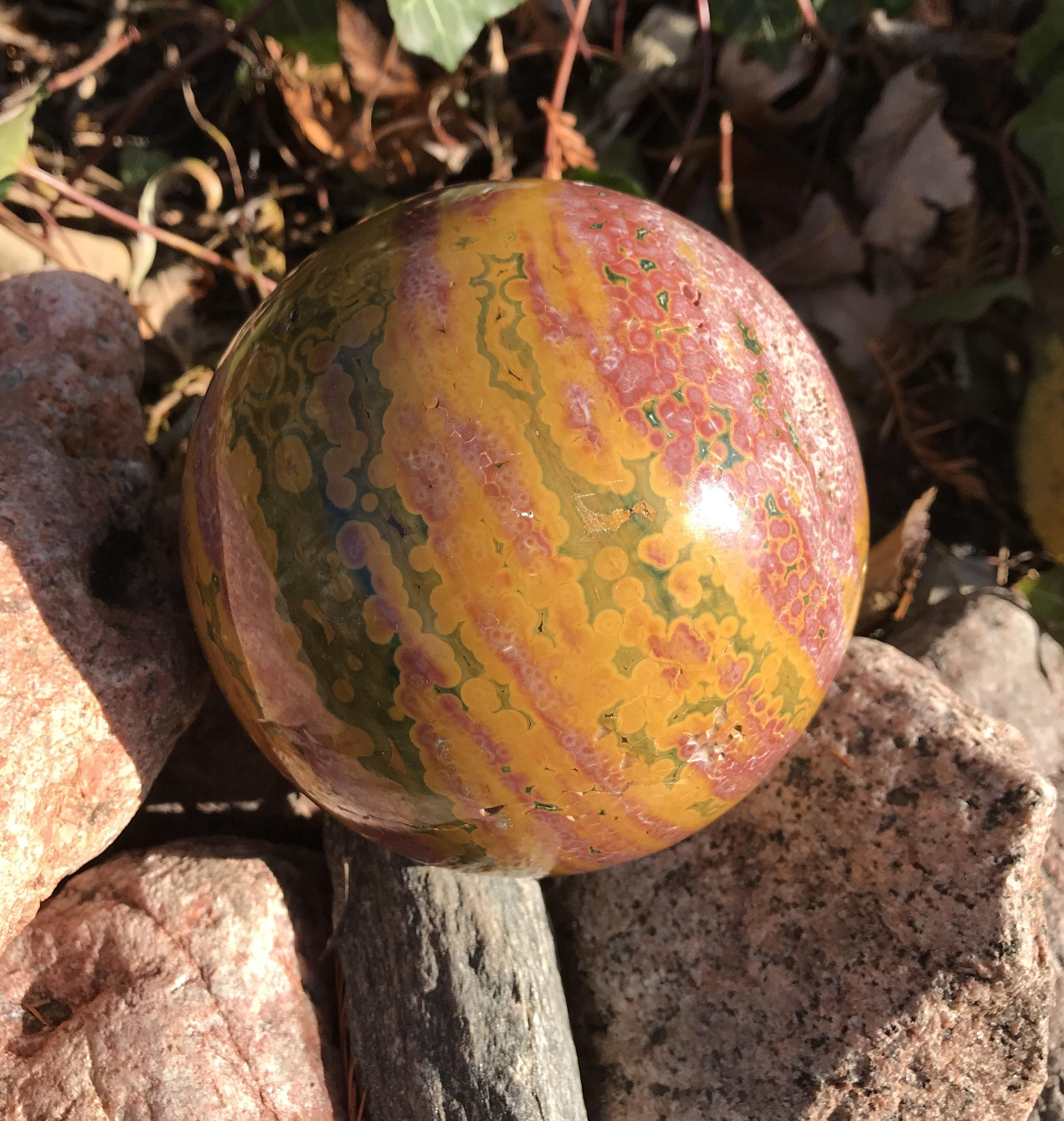 Reserved for Ben*****HUGE OCEAN JASPER Sphere, 110mm, 1794 Grams, 3.96 ...