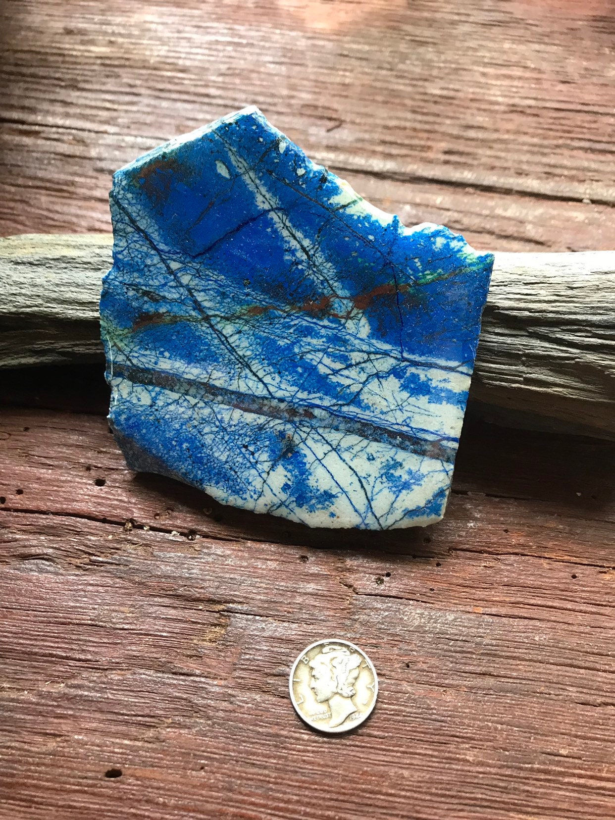 Azurite Slab, With Cuprite & Limonite, Polished Face, Arizona, 84.5 ...