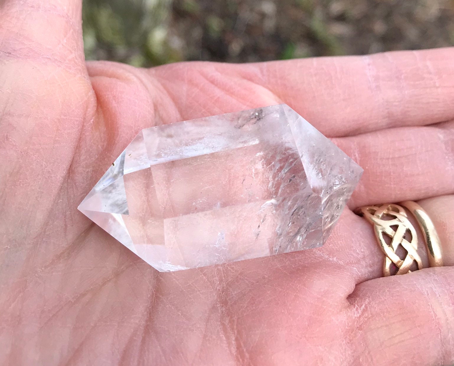 DT Quartz Crystal Generator, Polished, Rainbows, 35.2 Grams, Brazil, CR5098