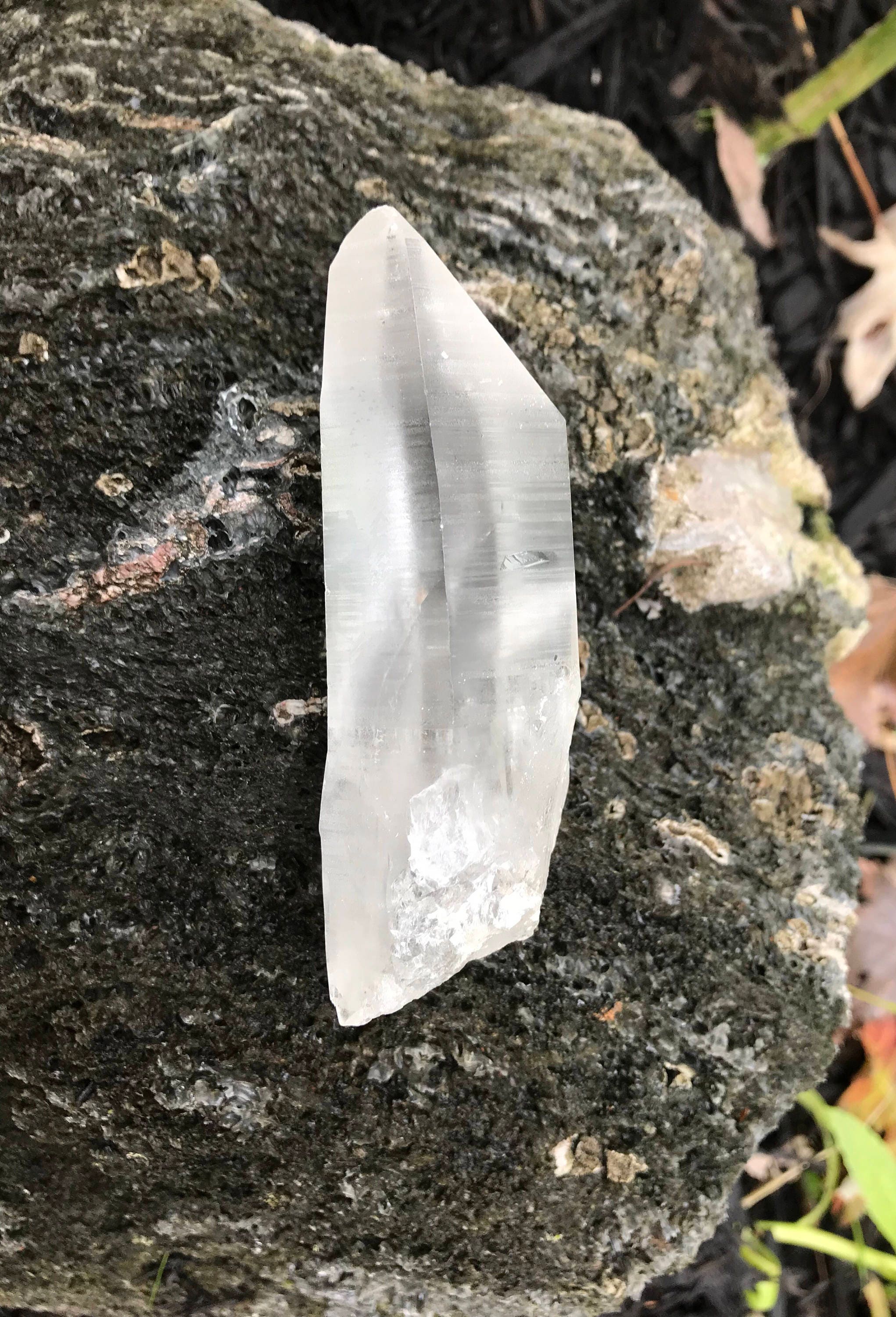 Raw Lemurian Quartz Point, Large Key, Mine Fresh, Brazil, 109.3 Grams ...