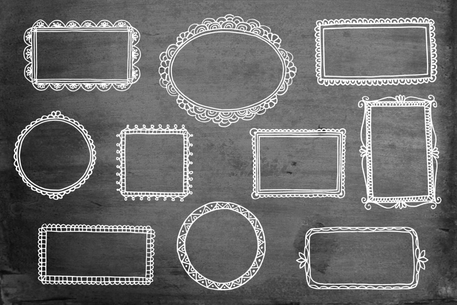 33 Hand Drawn Picture Frames Instant Download Doodle Drawings / Clipart ...