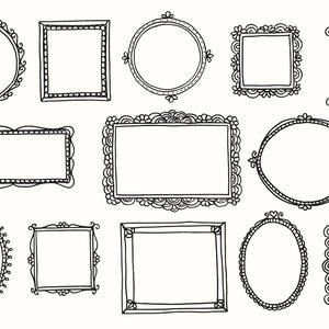 33 Hand Drawn Picture Frames - Instant Download Doodle Drawings ...