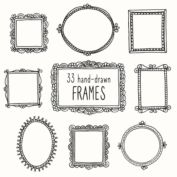 Hand Drawn Picture Frames - Etsy