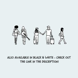 Tiny Pedestrians - Set of Hand-drawn Vector People, Small Urban People ...