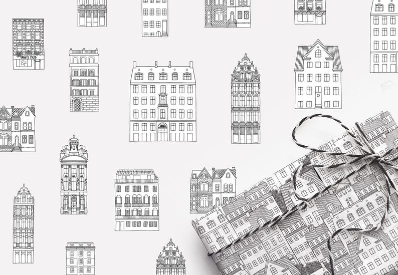 European Houses SVG and PNG: Hand-drawn Clipart + 6 Seamless Patterns ...