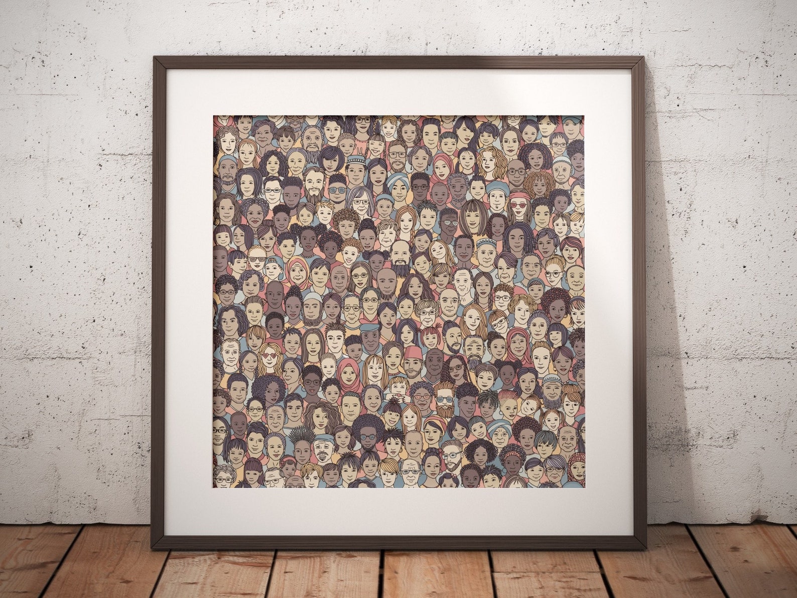 Diverse Faces - Seamless Printable Wall Art, Seamless Tileable Pattern ...
