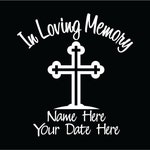 In Loving Memory of Decal Vinyl Sticker Cross | Etsy