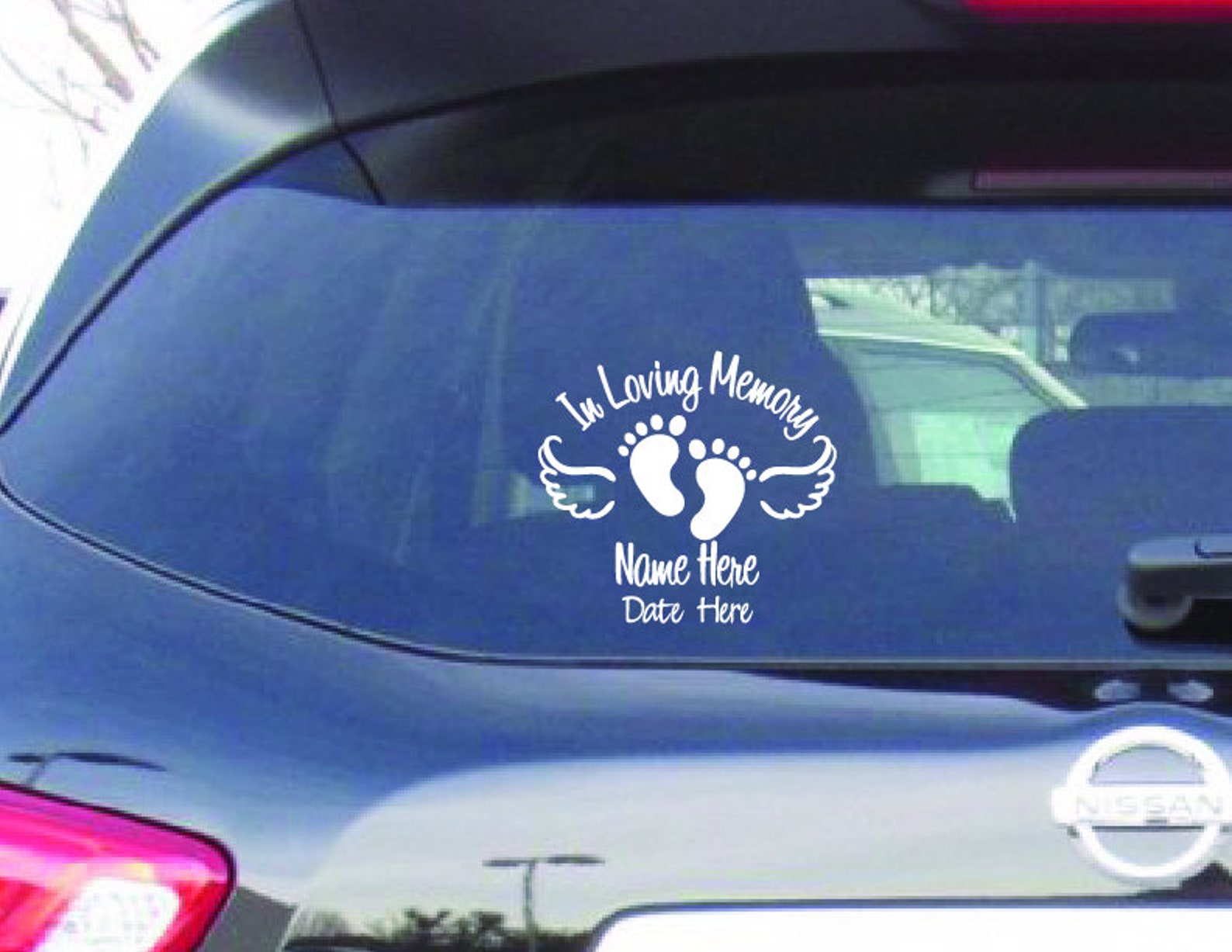 In Loving Memory of Baby Vinyl Decal Sticker With Footprints and Angel ...