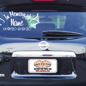 In Memory of Car Decal, in Loving Memory Car Decal, Window Decals for ...