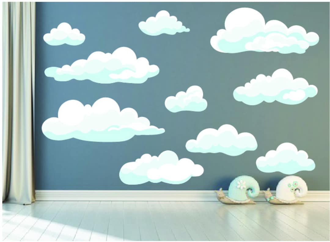 Cloud Wall Decal Sets, Bedroom Playroom Nursery or Classroom Cloud Wall ...