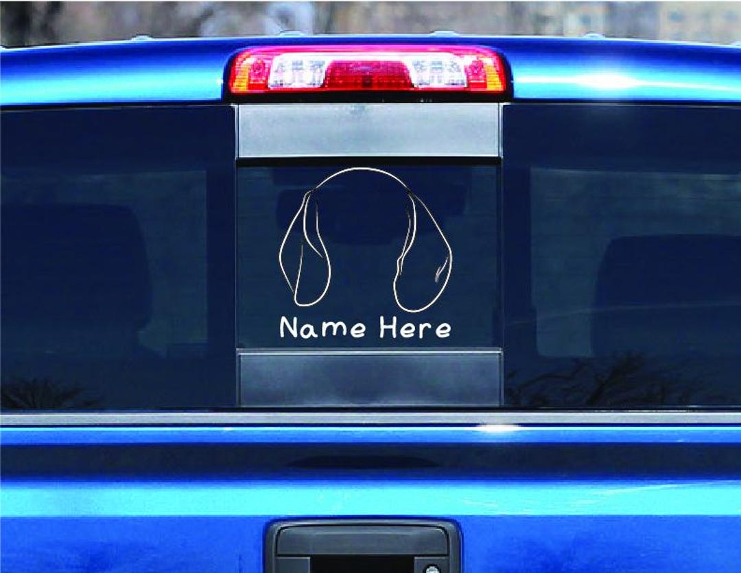 Personalized Dog Ear Decal, Custom Dog Vinyl Sticker, Create Your Own ...