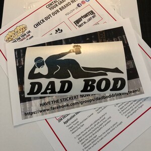 Dad Bod Sticker Silhouette Decal Design Funny Car Decals | Etsy