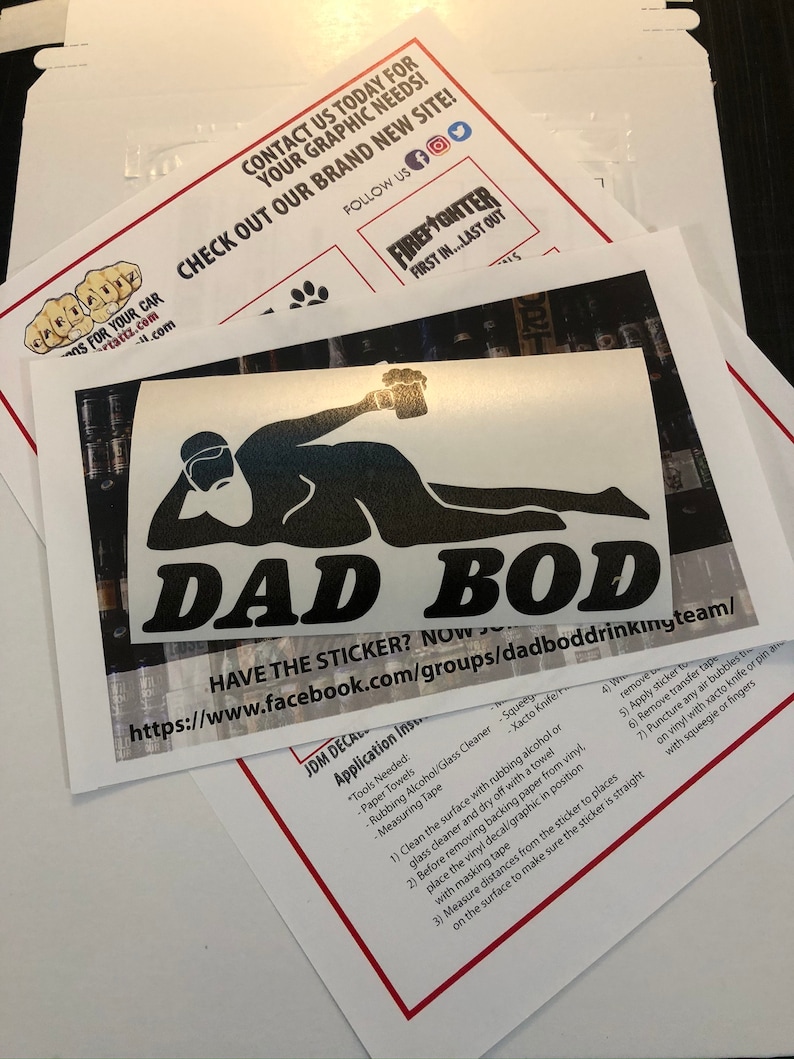 Dad Bod Sticker Silhouette Decal Design Funny Car Decals - Etsy Canada