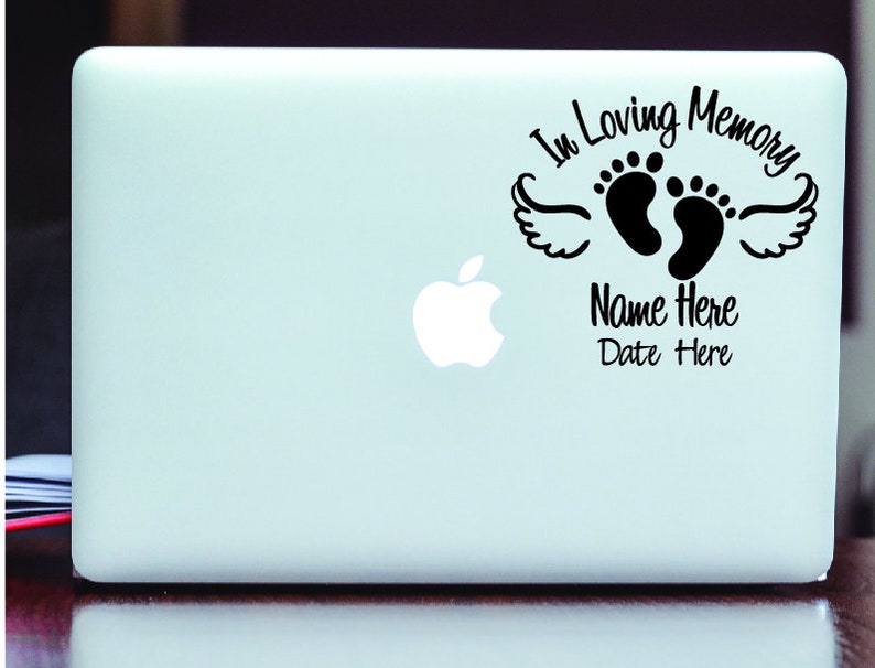 In Loving Memory of Baby Vinyl Decal Sticker With Footprints and Angel ...