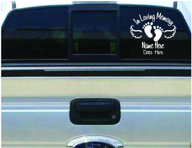 In Loving Memory of Baby Vinyl Decal Sticker With Footprints and Angel ...
