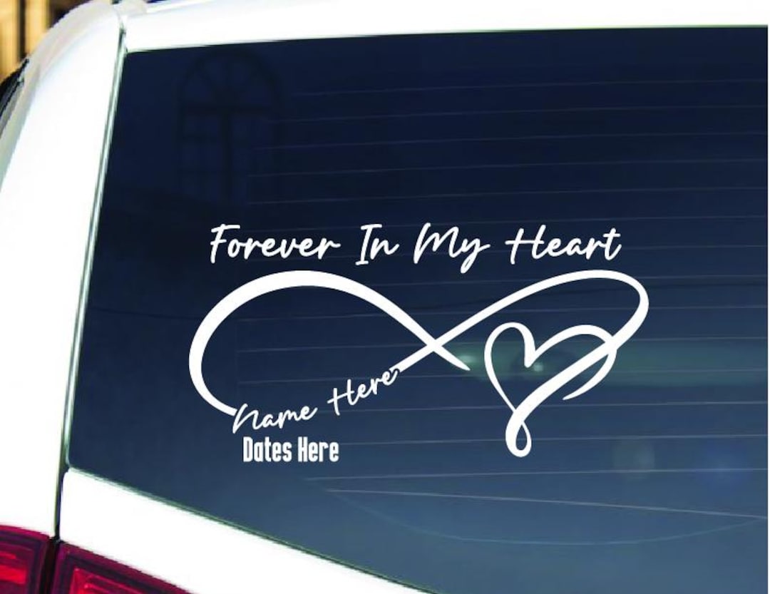 In Memory Decal, Memorial Infinity Symbol Custom Car Vinyl Decals, in ...
