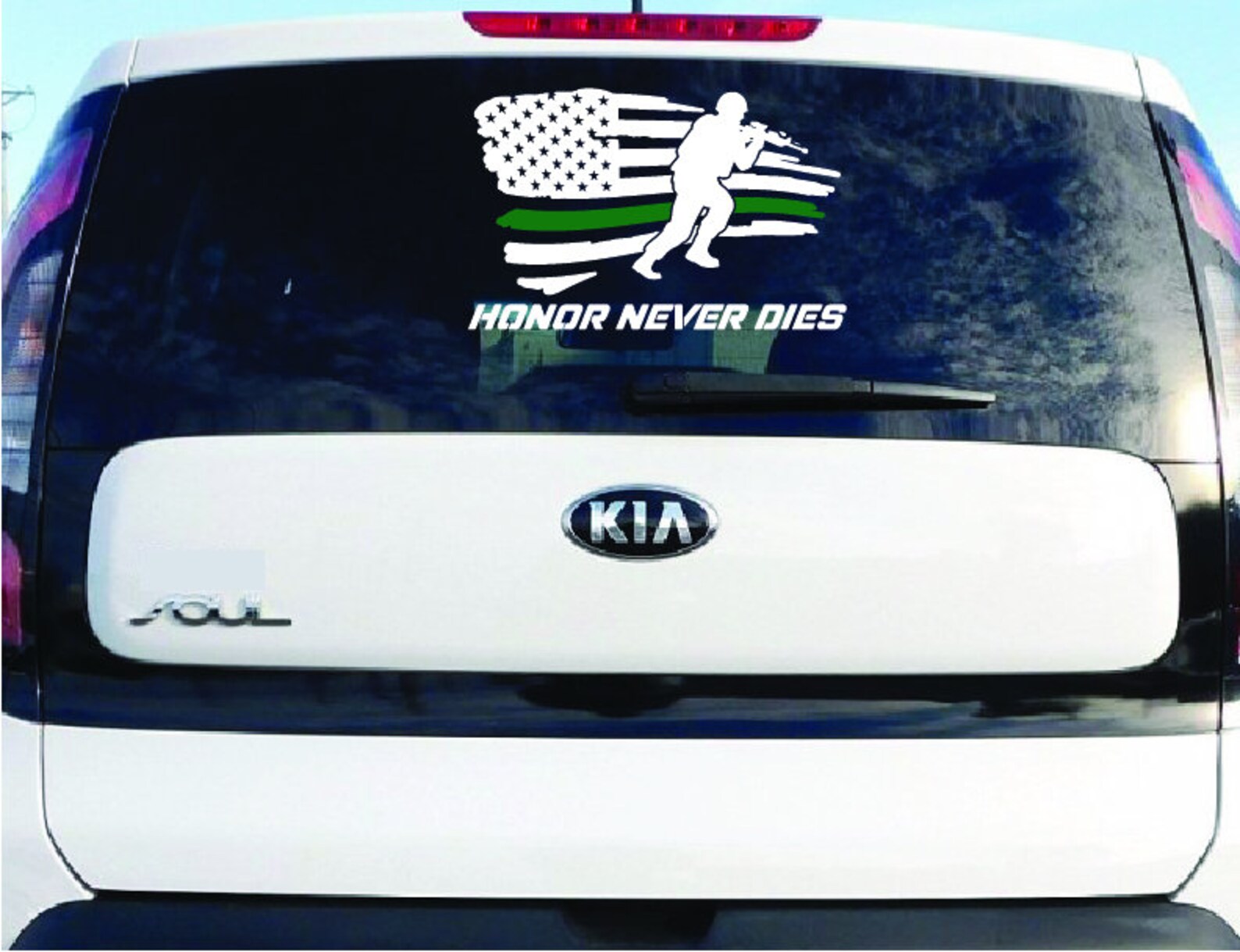 Military Car Window Vinyl Decal American Flag Thin Green Line Army Navy ...