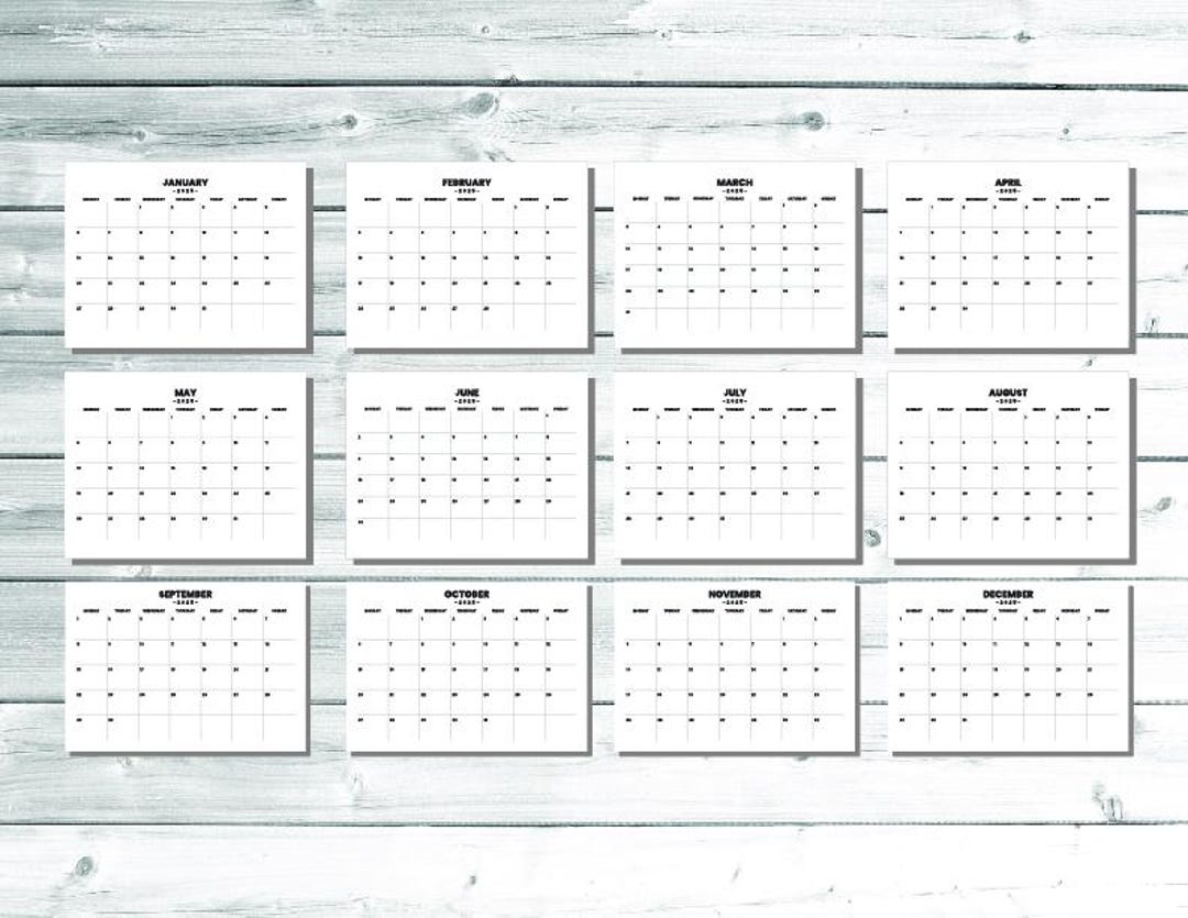 2025 Printable Monthly Blank Calendar, Simple 8.5x11 Monthly Planner ...