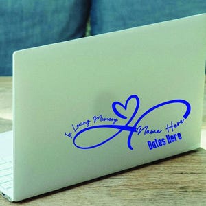In Memory Decal, Memorial Infinity Symbol Custom Car Vinyl Decals, in ...