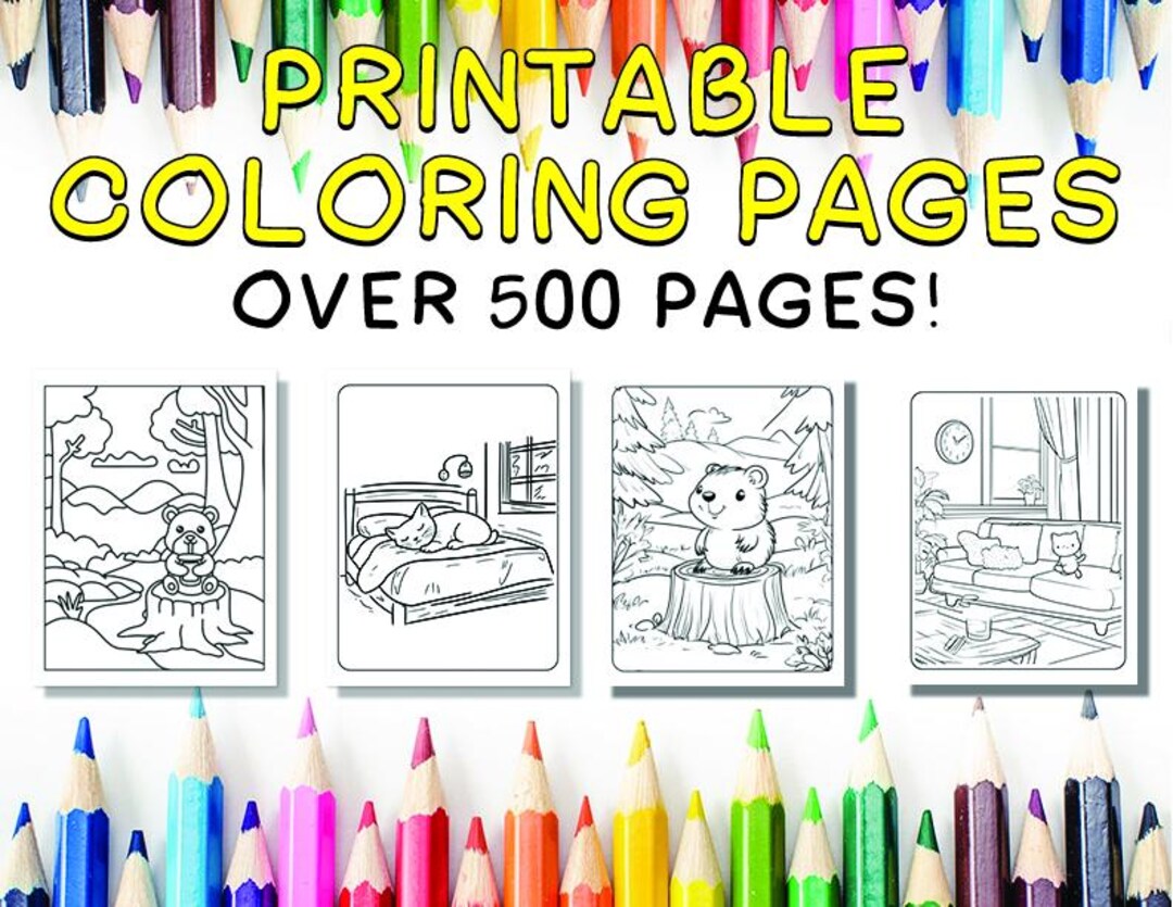Cozy Cute Animal Friends Coloring Pages, Over 500 Printable Animal ...