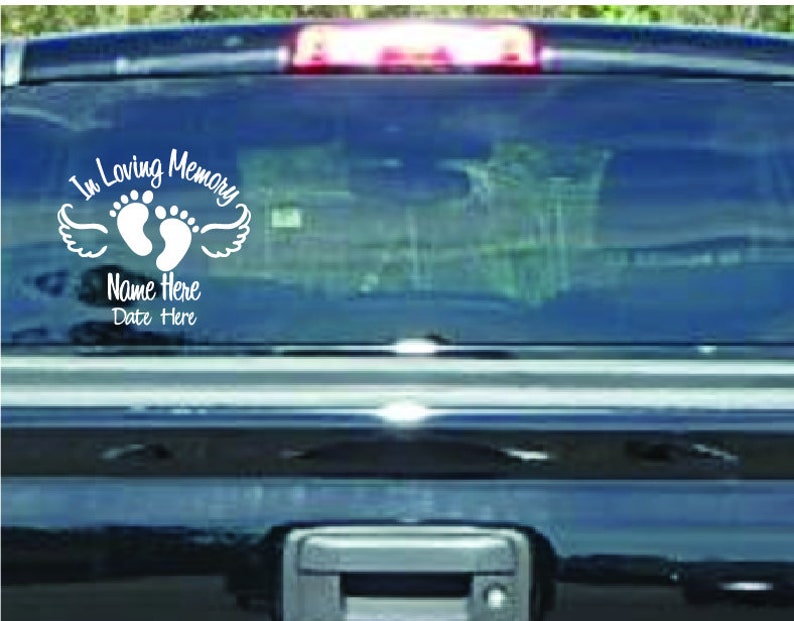 In Loving Memory of Baby Vinyl Decal Sticker With Footprints and Angel ...