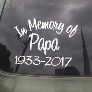 In Memory of Car Decal, in Loving Memory Car Decal, Window Decals for ...