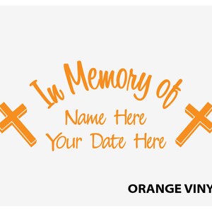 In Memory of Decal Car Vinyl Window Sticker With Cross,memorial Decals ...