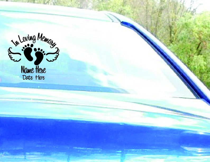 In Loving Memory of Baby Vinyl Decal Sticker With Footprints and Angel ...